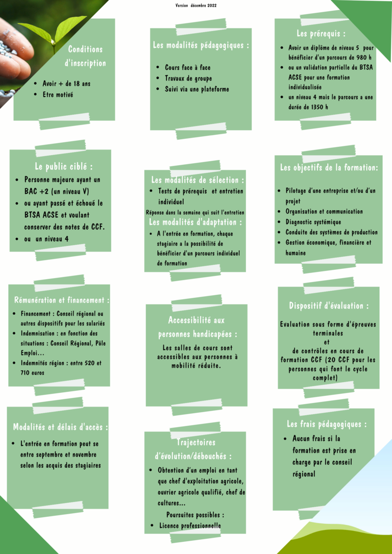 BTSA ACSE 1 AN - CFPPA Bourges Le Subdray